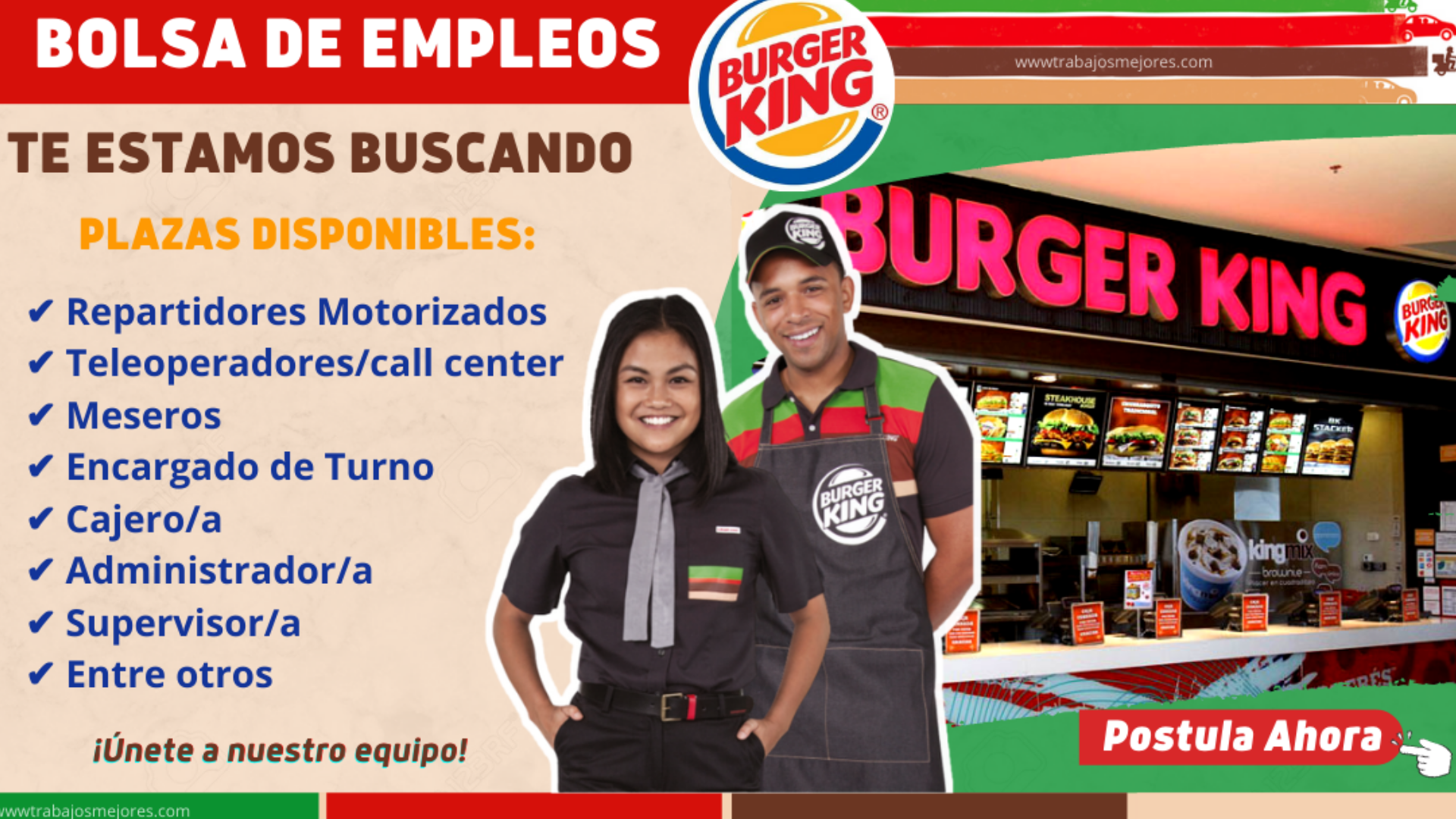 Burger King ofrece nuevos puestos de trabajo. - Primera Noticias